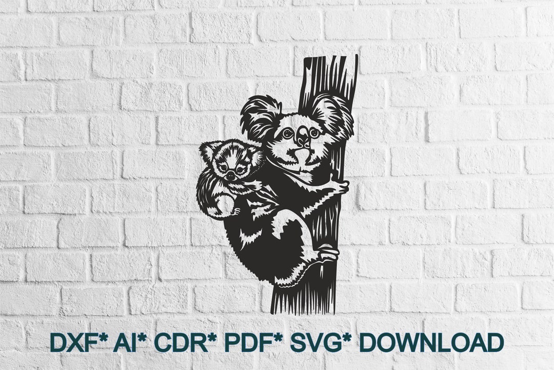 Koala SVG/DXF Animal Svgdxf Digital Download dxf, Svg, Pdf, Cdr, Ai ...