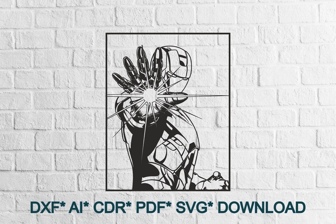 Iron Man SVG, Super Hero Cut File Laser, Dxf for Plasma, Hero Cnc Wood ...