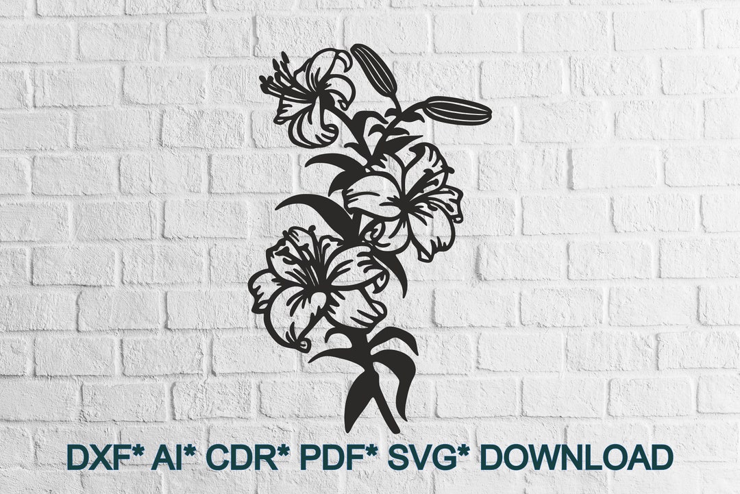 Flower SVG/DXF Digital Download dxf, Svg, Pdf, Cdr, Ai Laser CNC Plasma ...