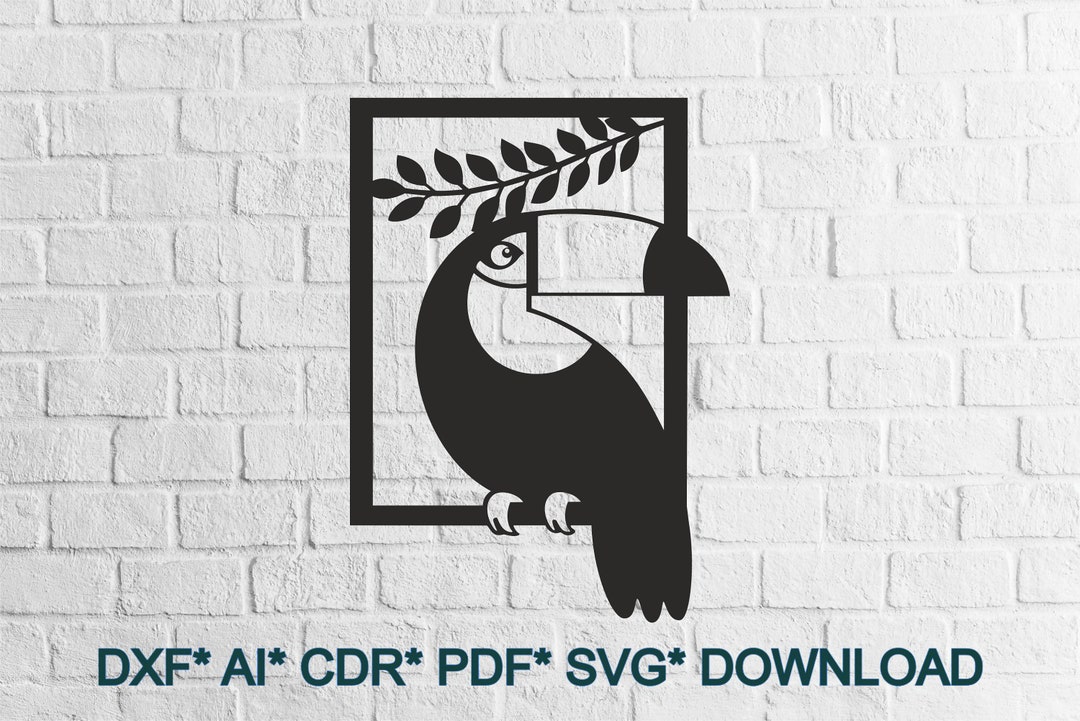 Toucan Bird SVG DXF, Animals Cut File Laser, Dxf for Plasma, Toucan Cnc ...