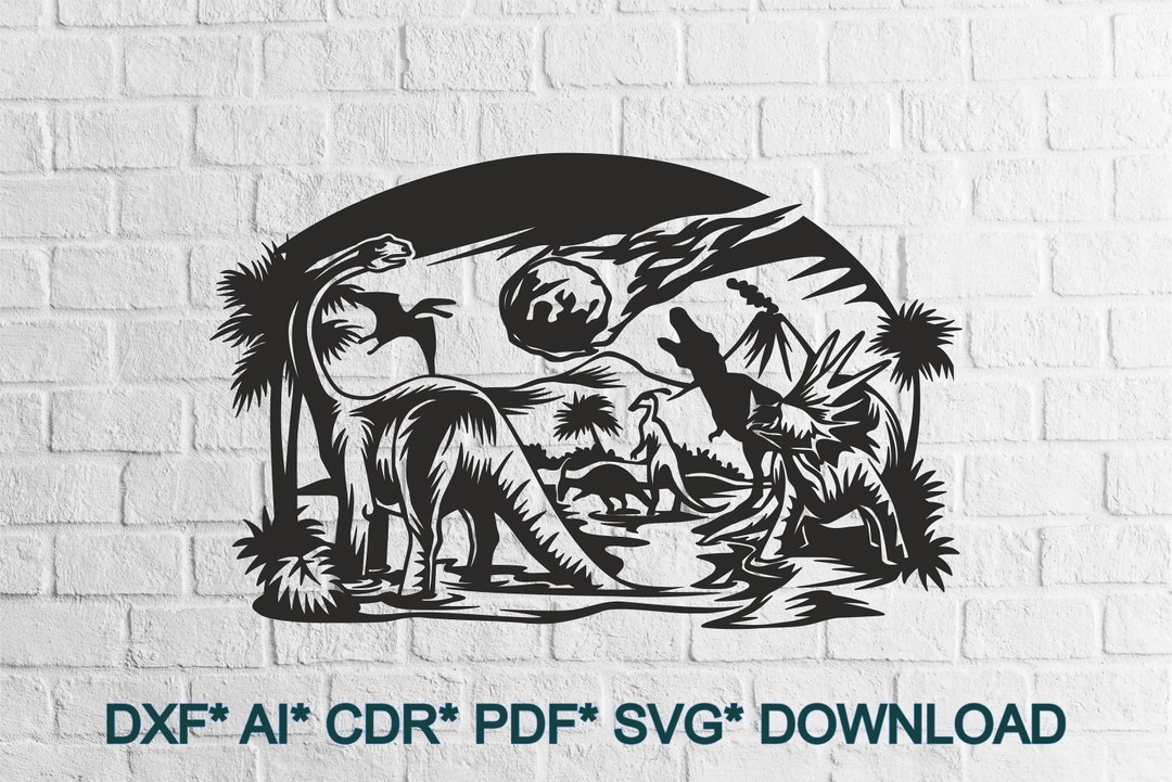 Impact of Extinction - SVG/DXF - Dinosaur Svg\dxf - Digital Download ...