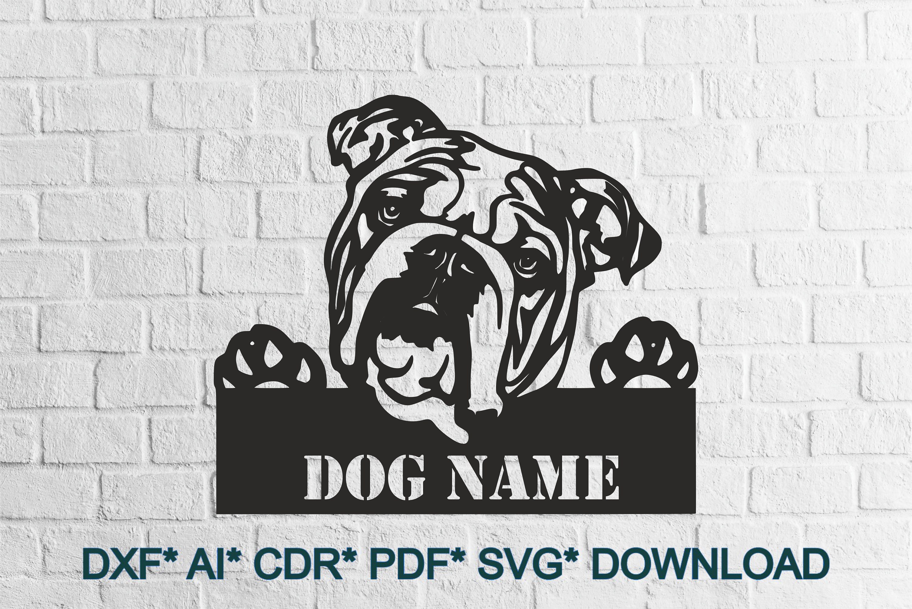 Bulldog - SVG/DXF - Animal Svg\dxf - Digital Download (dxf, Svg, Pdf ...