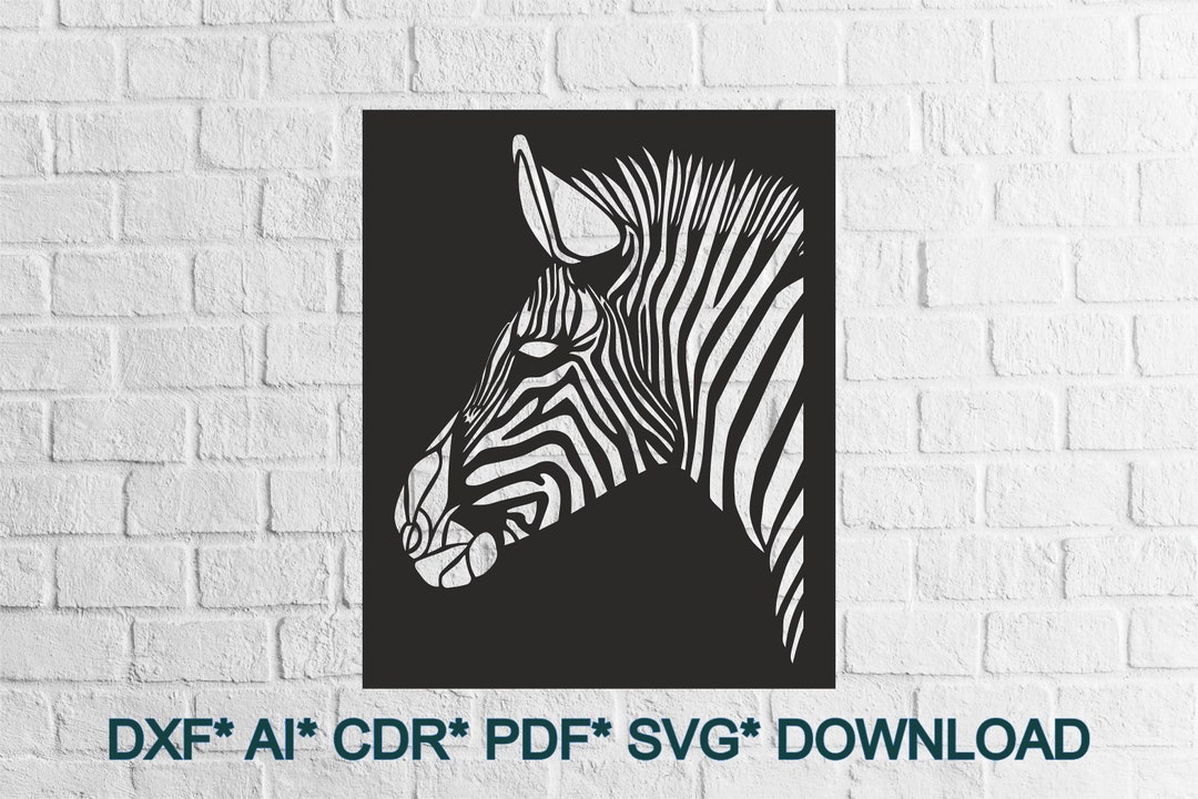 Zebra SVG/DXF Animal Svgdxf Digital Download dxf, Svg, Pdf, Cdr, Ai ...