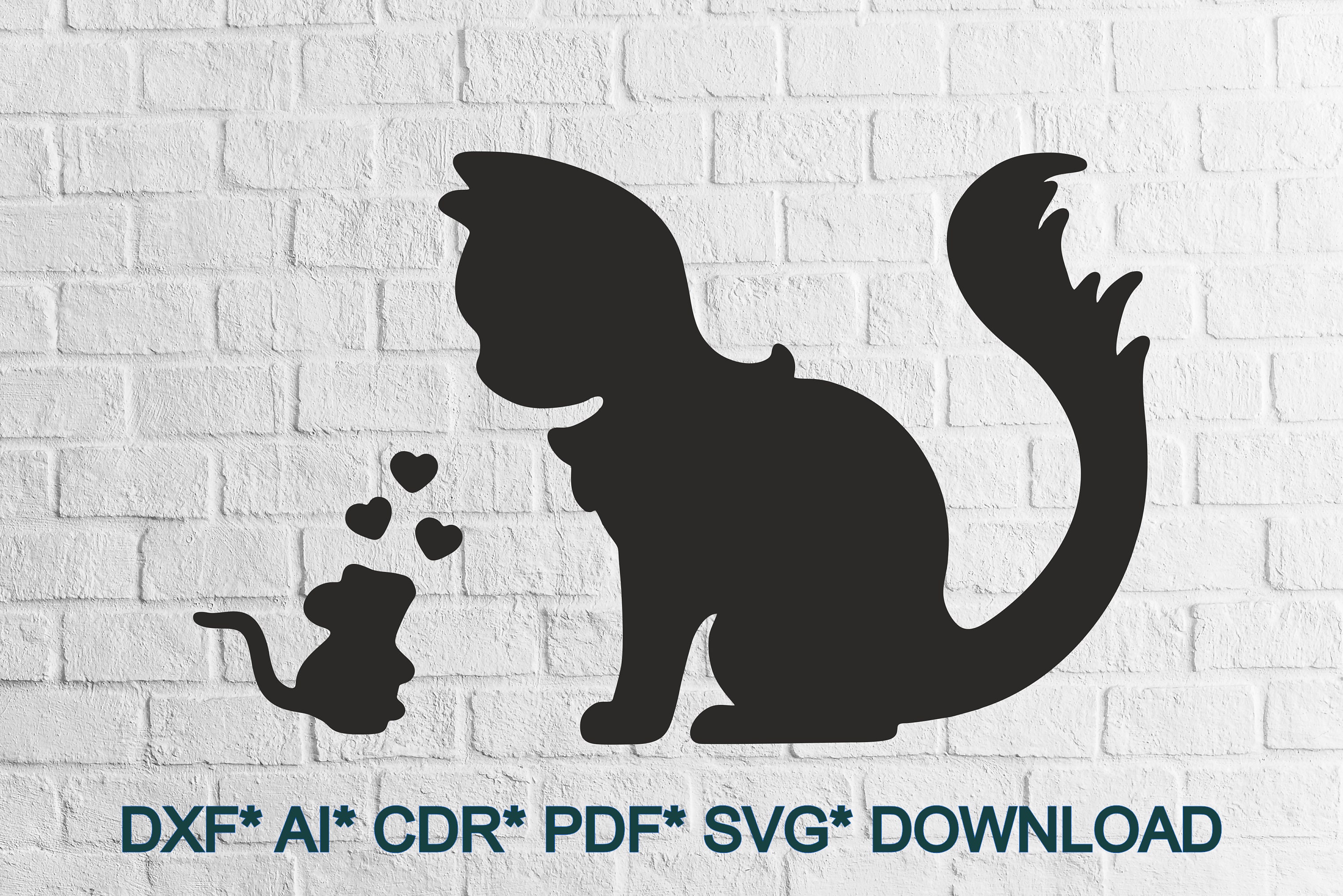 Cat SVG/DXF Animal Svgdxf Digital Download dxf, Svg, Pdf, Cdr, Ai Laser ...