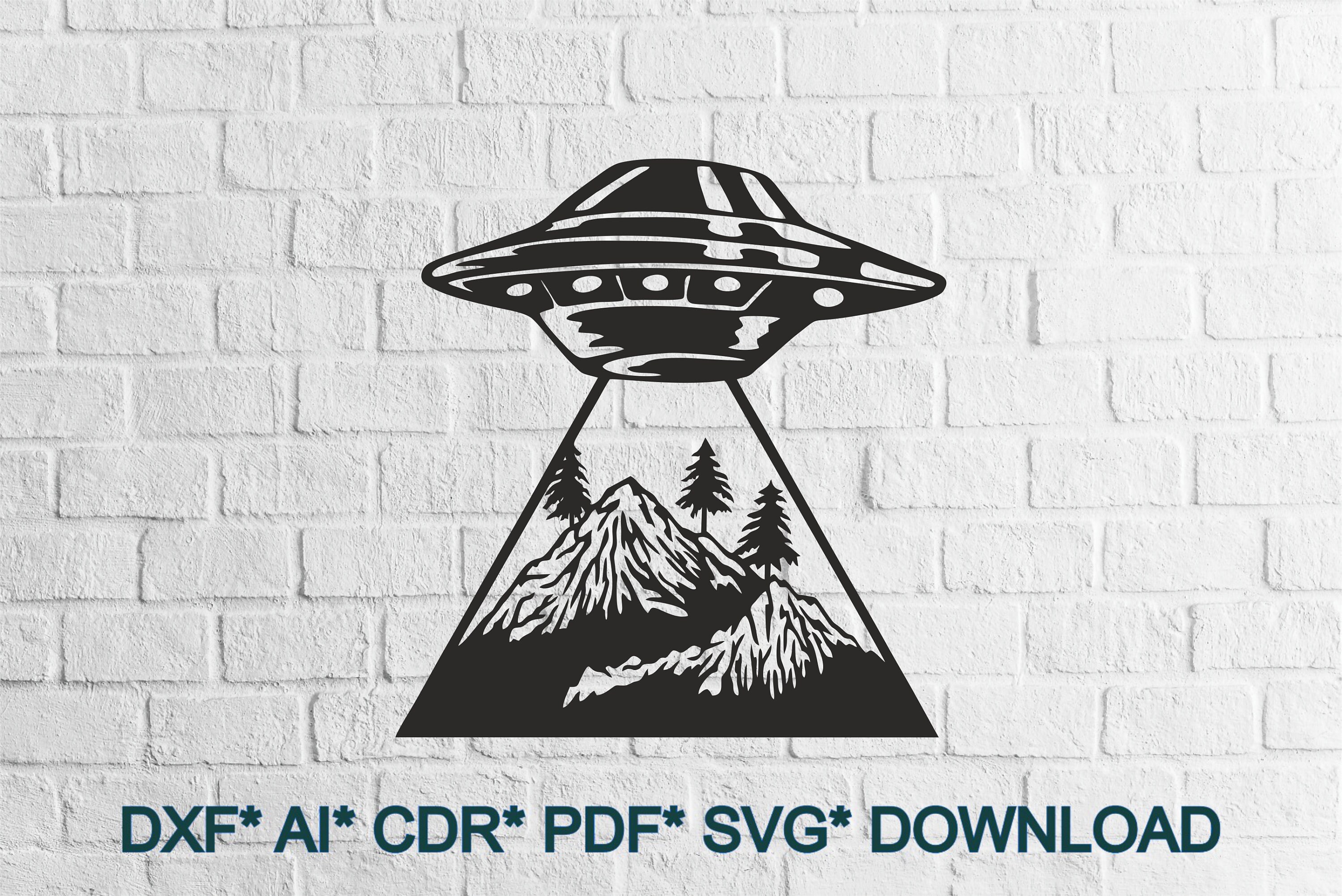 Ufo - SVG/DXF - Mountain Svg\dxf - Digital Download (dxf, Svg, Pdf, Cdr ...