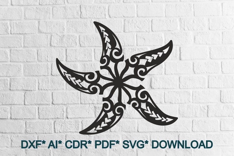 Starfish SVG DXF, Animals Cut File Laser, Dxf for Plasma, Starfish Cnc ...