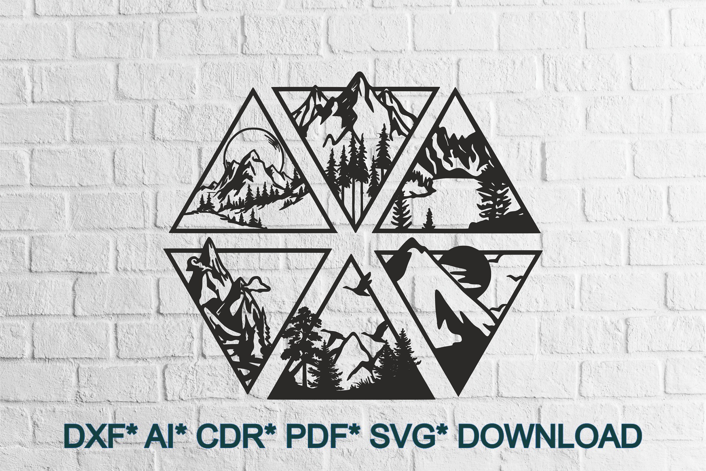 Mountain - SVG/DXF - Mountain Svg\dxf - Digital Download (dxf, Svg, Pdf ...