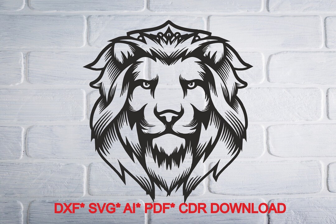 Lion SVG/DXF Animal Svgdxf Digital Download dxf, Svg, Pdf, Cdr, Ai ...
