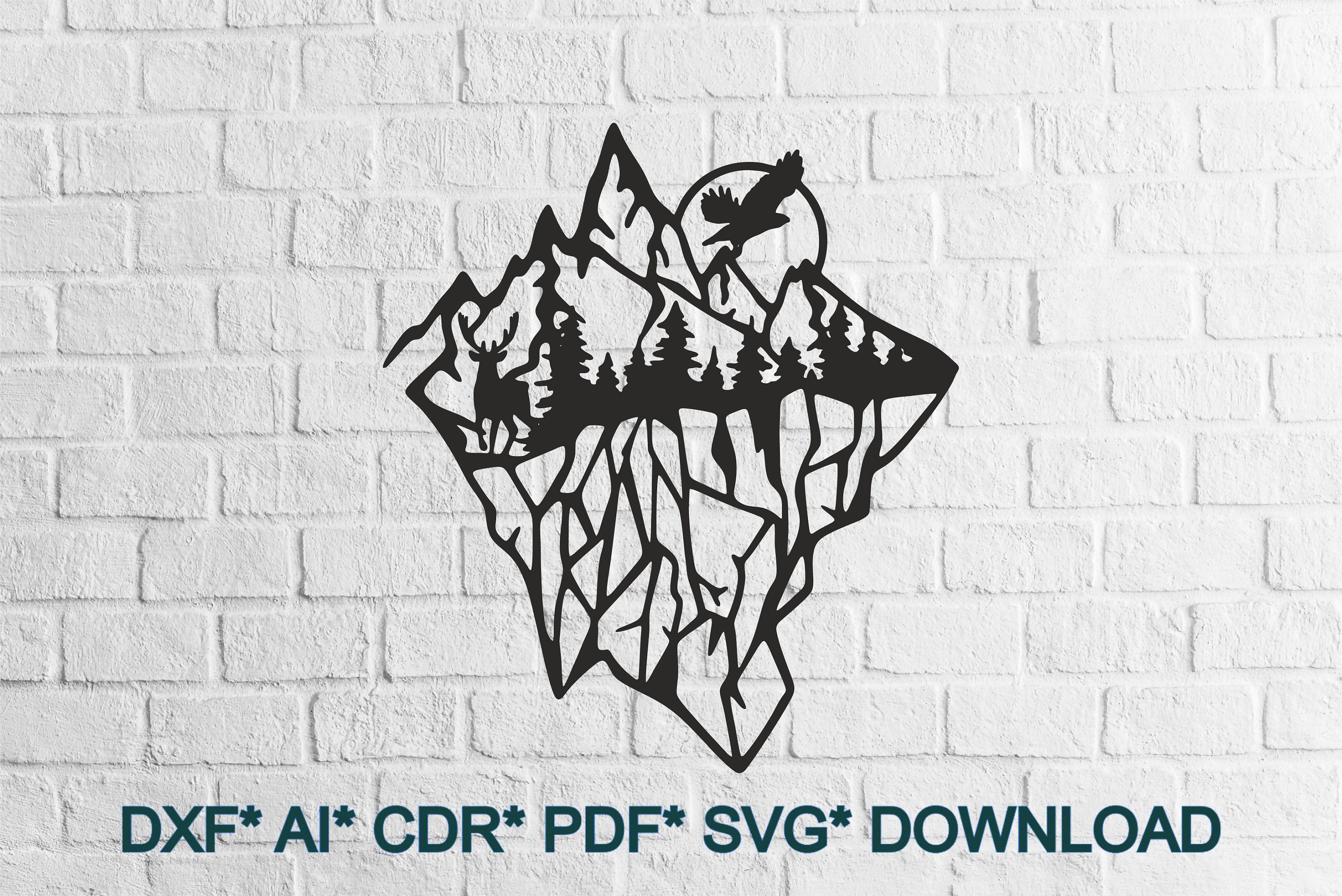 Mountain - SVG/DXF - Train Svg\dxf - Digital Download (dxf, Svg, Pdf ...