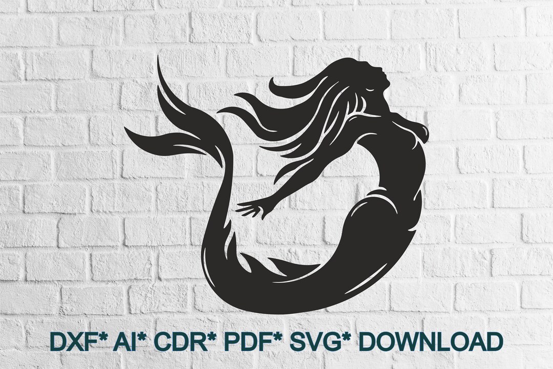 Mermaid SVG, Woman Cut File Laser, Dxf for Plasma, Sea Cnc Wood Wall ...