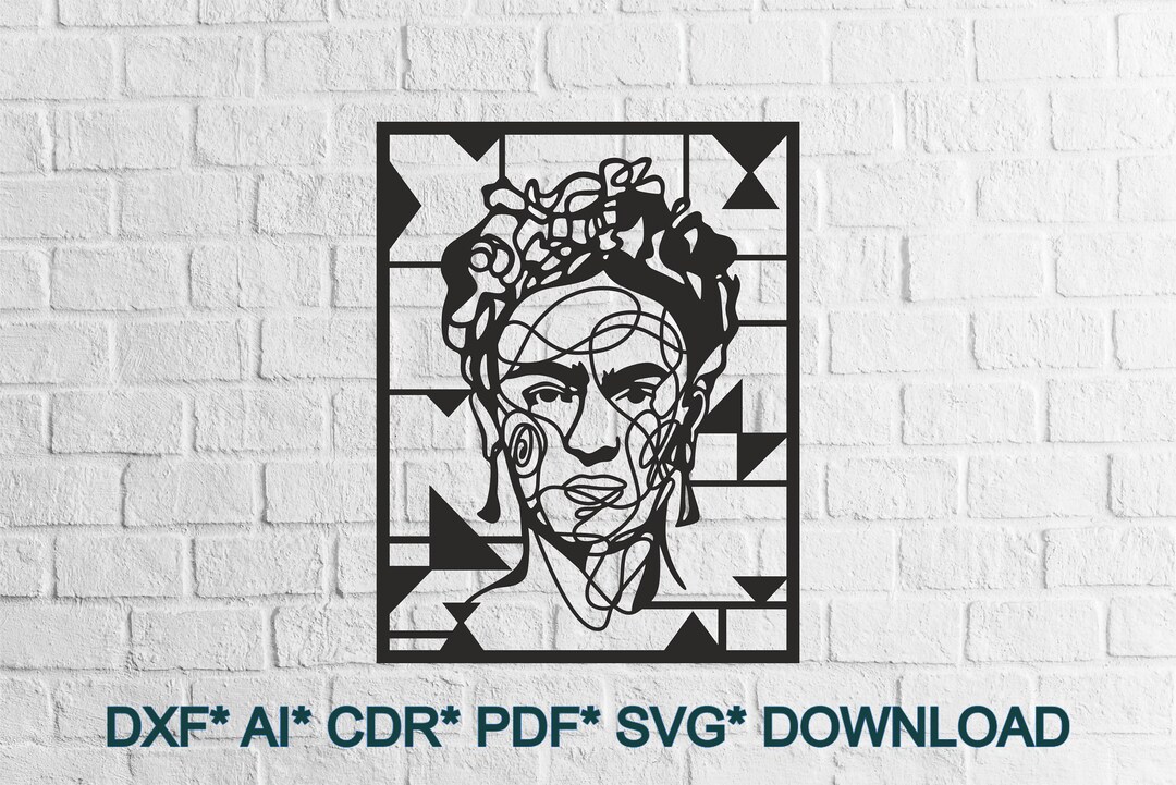 Frida Kahlo SVG, Woman Cut File Laser, Dxf for Plasma, Girl Cnc Wood ...