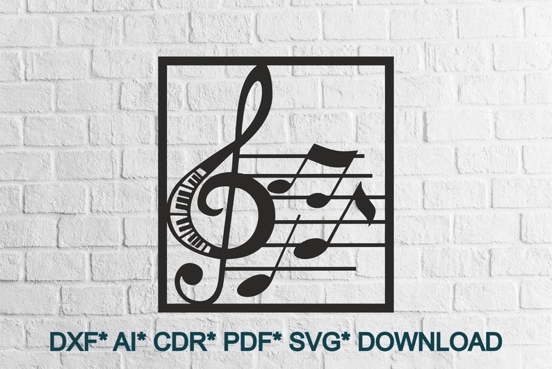 Music Note SVG, Note Cut File Laser, Dxf for Plasma, Music Cnc Wood ...