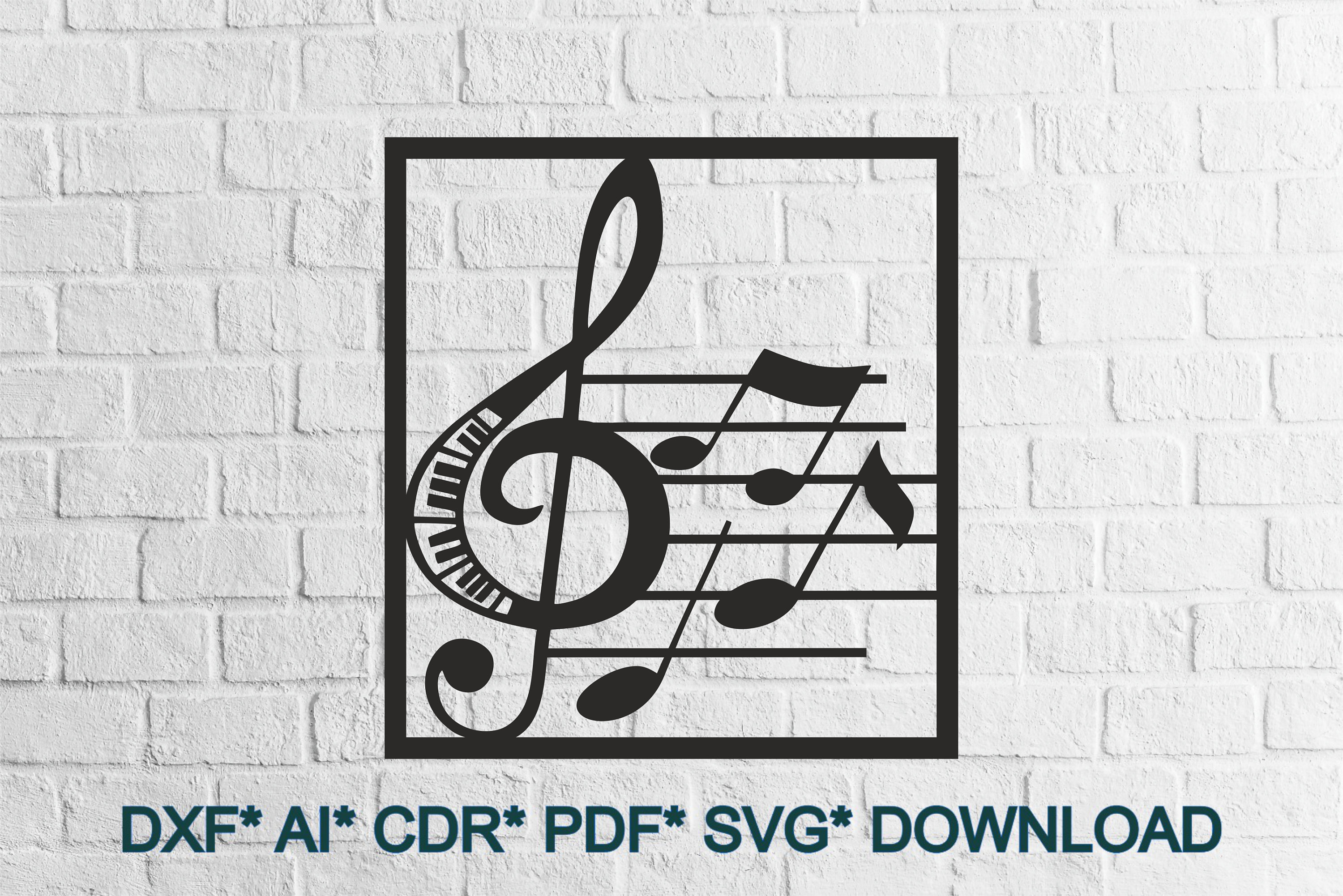 Music Note SVG, Note Cut File Laser, Dxf for Plasma, Music Cnc Wood ...