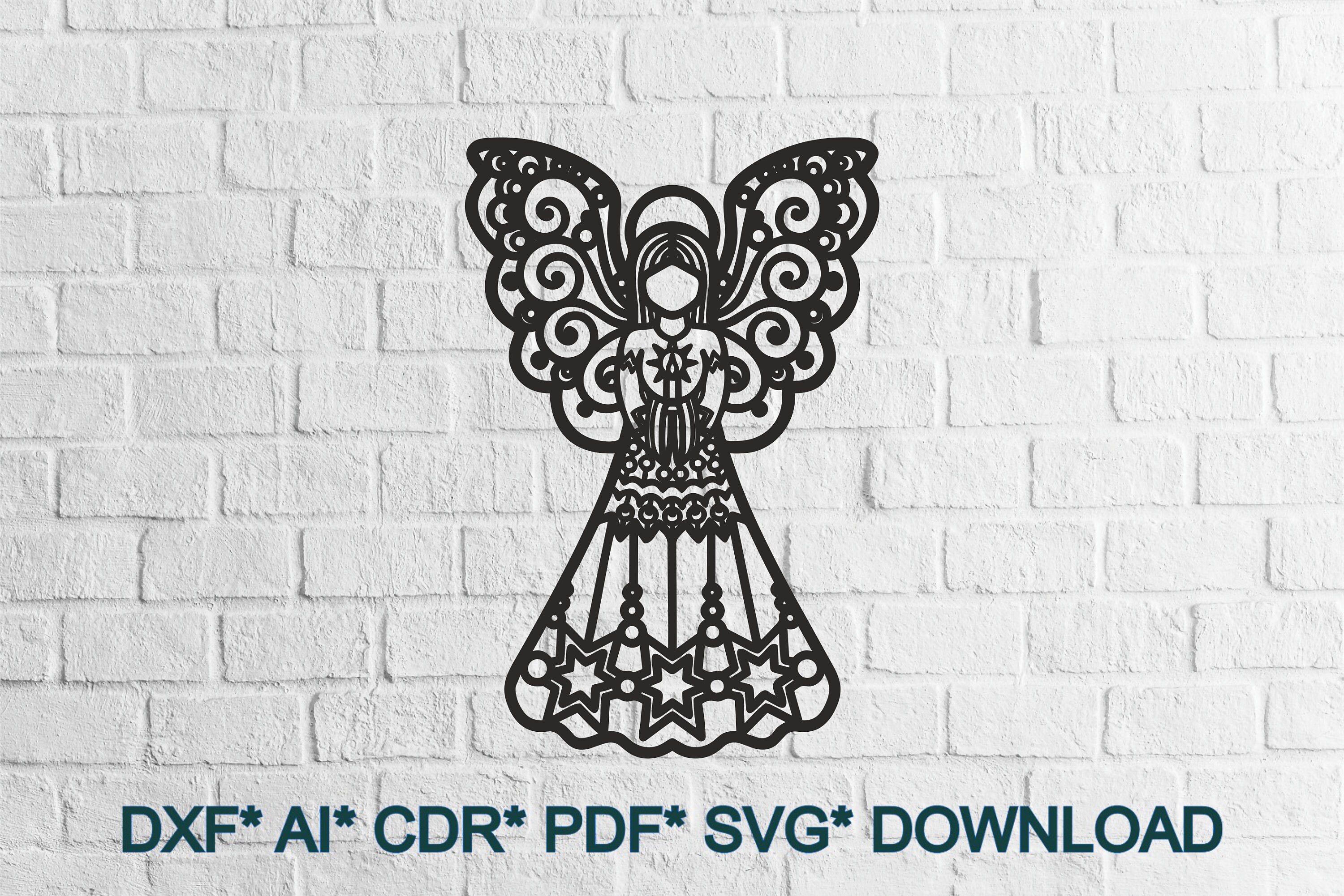 Angel SVG/DXF Digital Download Dxf, Svg, Pdf, Cdr, Ai Laser CNC Plasma ...
