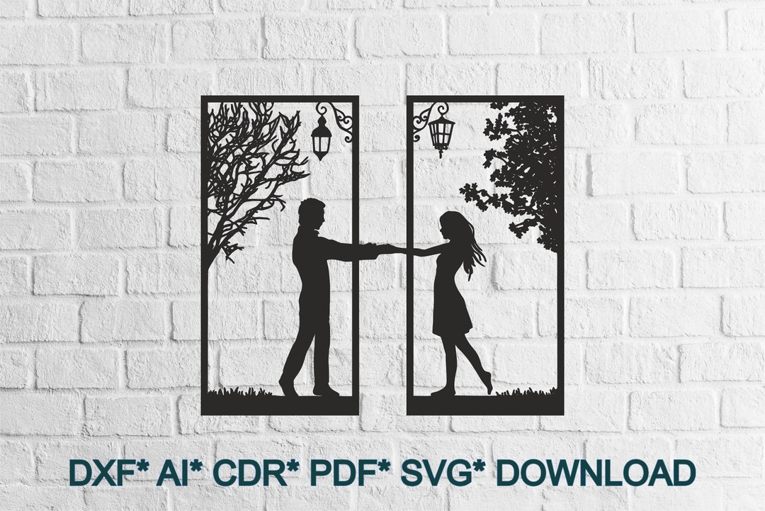 Couple SVG, Love Cut File Laser, Dxf for Plasma, Tree Cnc Wood Wall ...