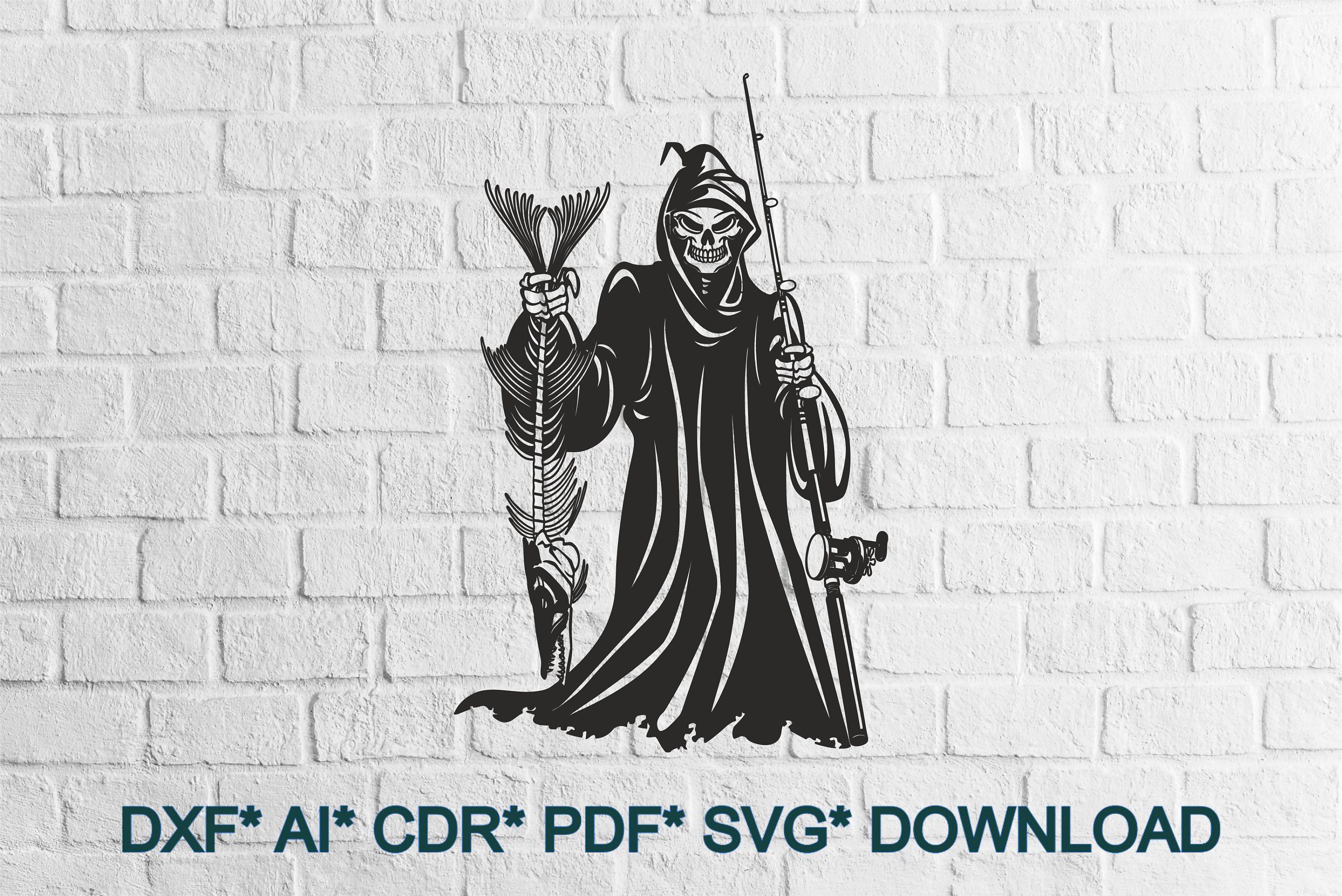 Angel of Death SVG, Fishing Cut File Laser, Dxf for Plasma, Angel Cnc ...