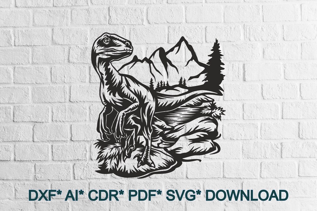 Dinosaur SVG DXF, Animals Cut File Laser, Dxf for Plasma, Dinosaur Cnc ...
