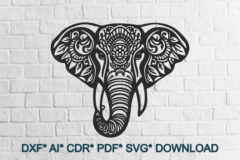 Elephant SVG/DXF Animal Svgdxf Digital Download dxf, Svg, Pdf, Cdr, Ai ...