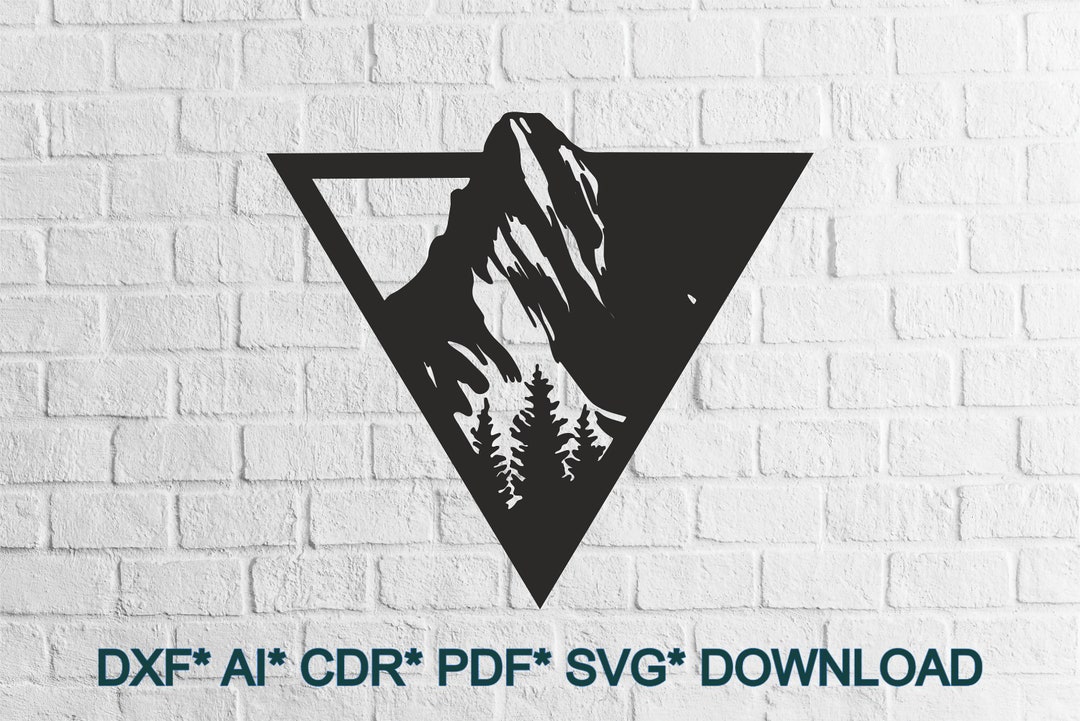 Mountain SVG/DXF Mountain Svgdxf Digital Download dxf, Svg, Pdf, Cdr ...