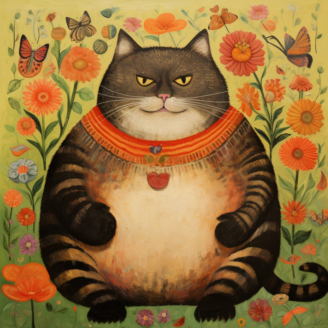 Angry Fat Cat - Etsy