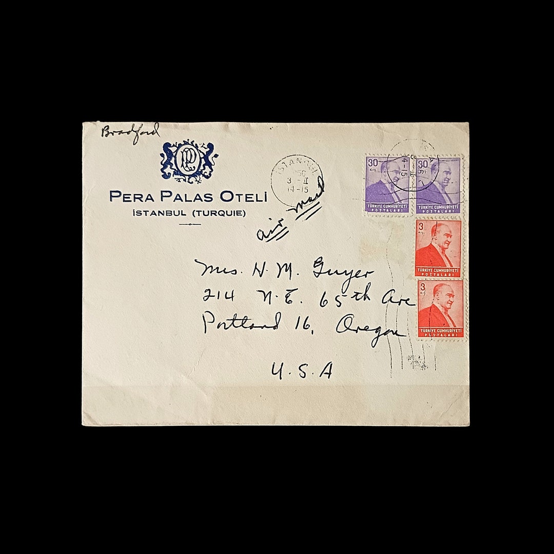 Vintage Pera Palas Hotel Cover From in Istanbul, Agatha Christie ...