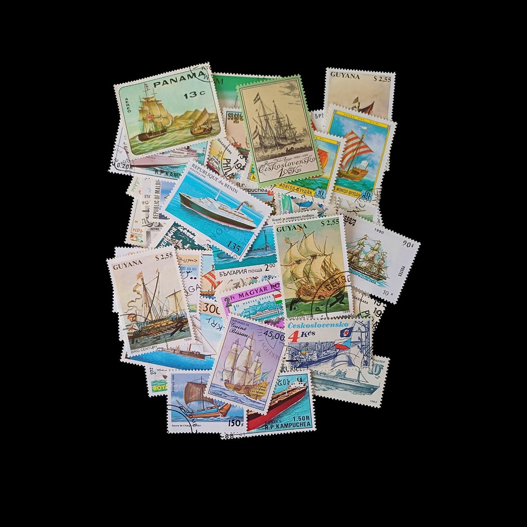 Lot of 100 Used Vintage Ship and Boats on Postage Stamps,for ...