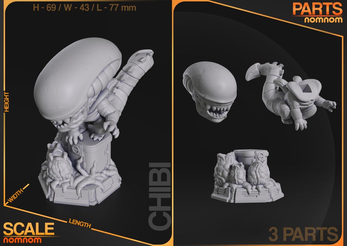 Alien STL, Xenomorph STL, Xenomorph 3D Model, Xenomorph 3D Print Files ...