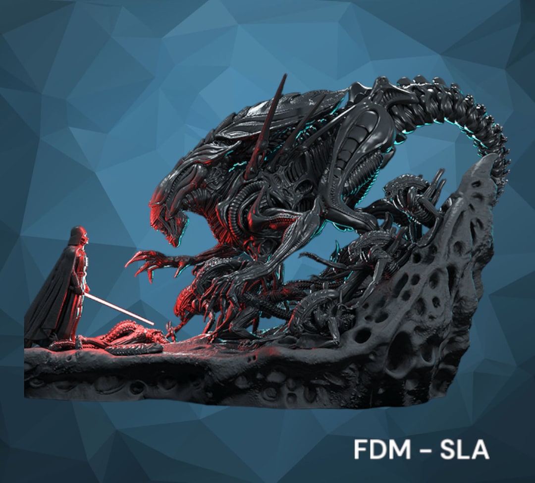 Darth Vader Vs Alien Queen 3D Model Print Files, Darth Vader Vs Alien ...