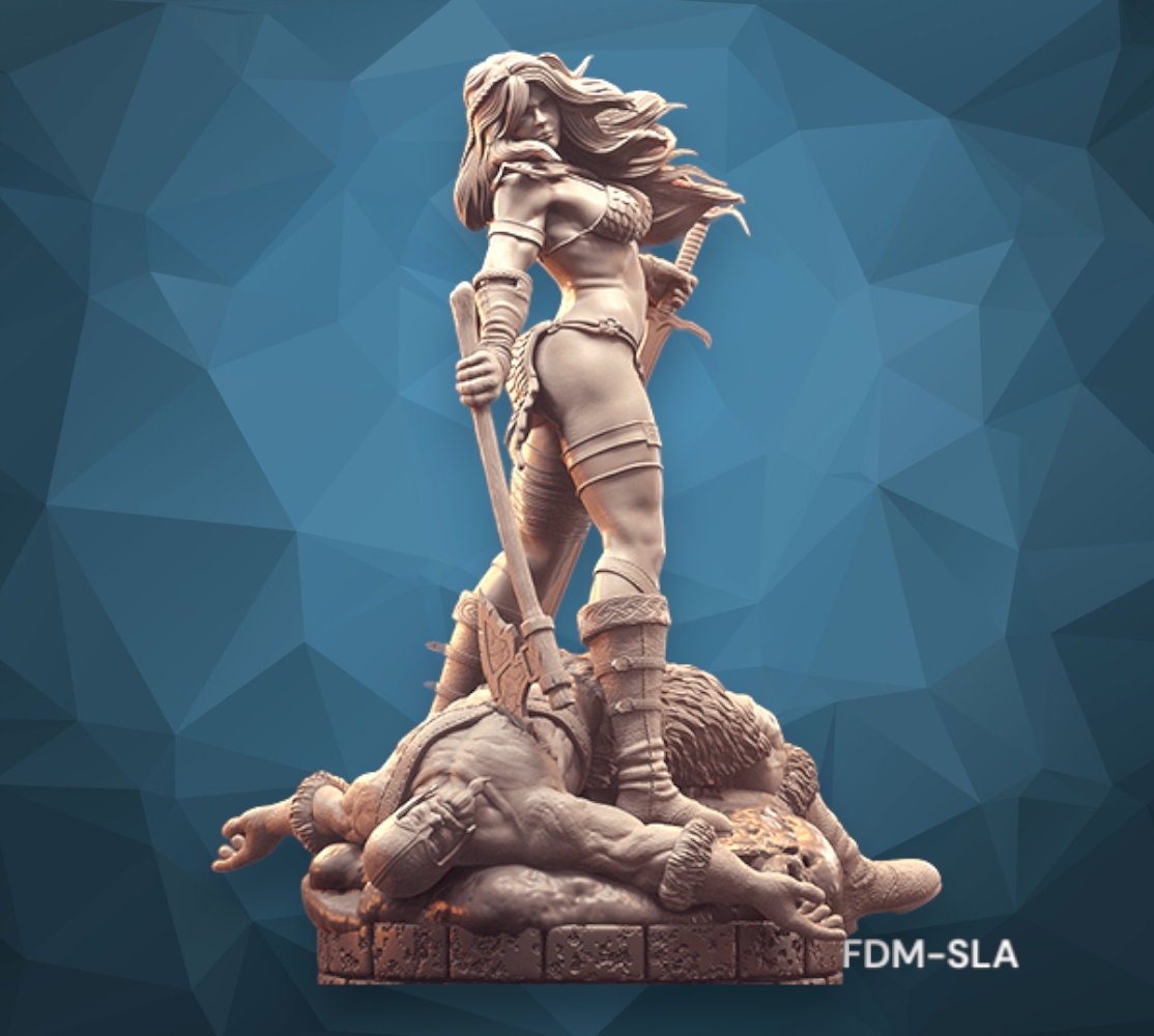 Red Sonja Stl Red Sonja 3d Model Print Files Red Sonja Miniature1 Etsy