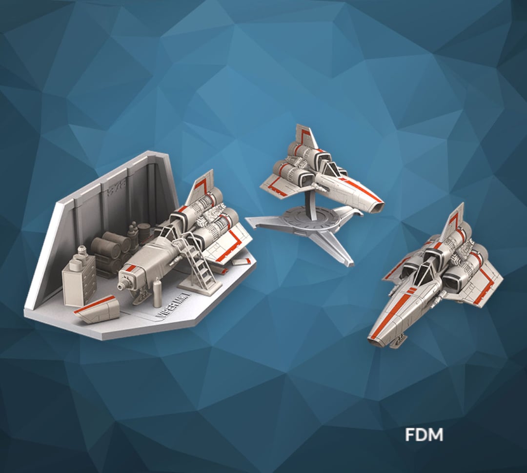 Battlestar Galactica STL, Viper TOS 3D Model Print Files, Viper Mk2 STL ...