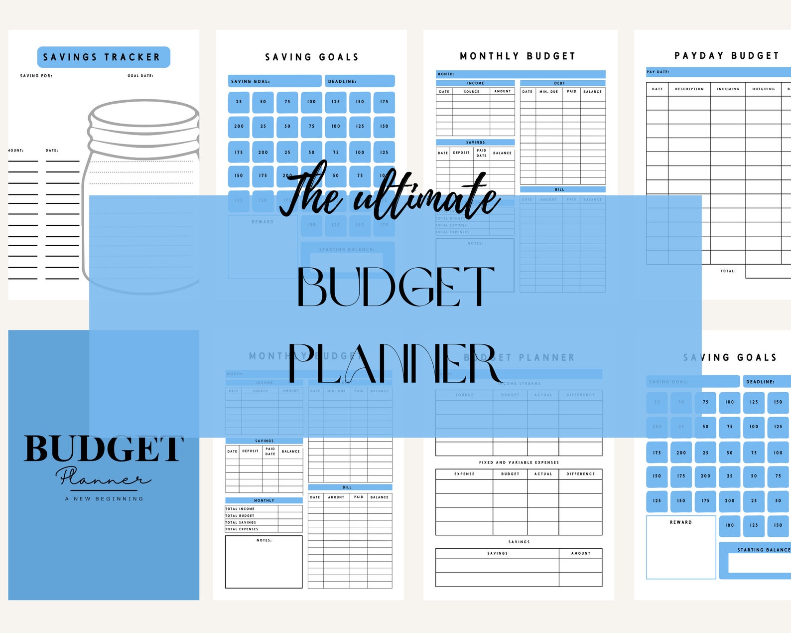 Monthly Budget Planner Printable | Financial Diary | Monthly Budget ...