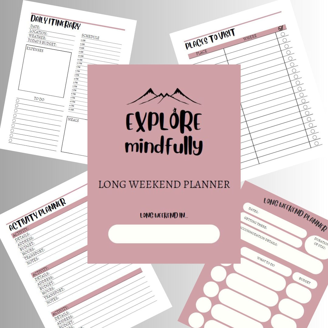 Weekend Planner Printable, Digital Staycation Planner, Long Weekend ...