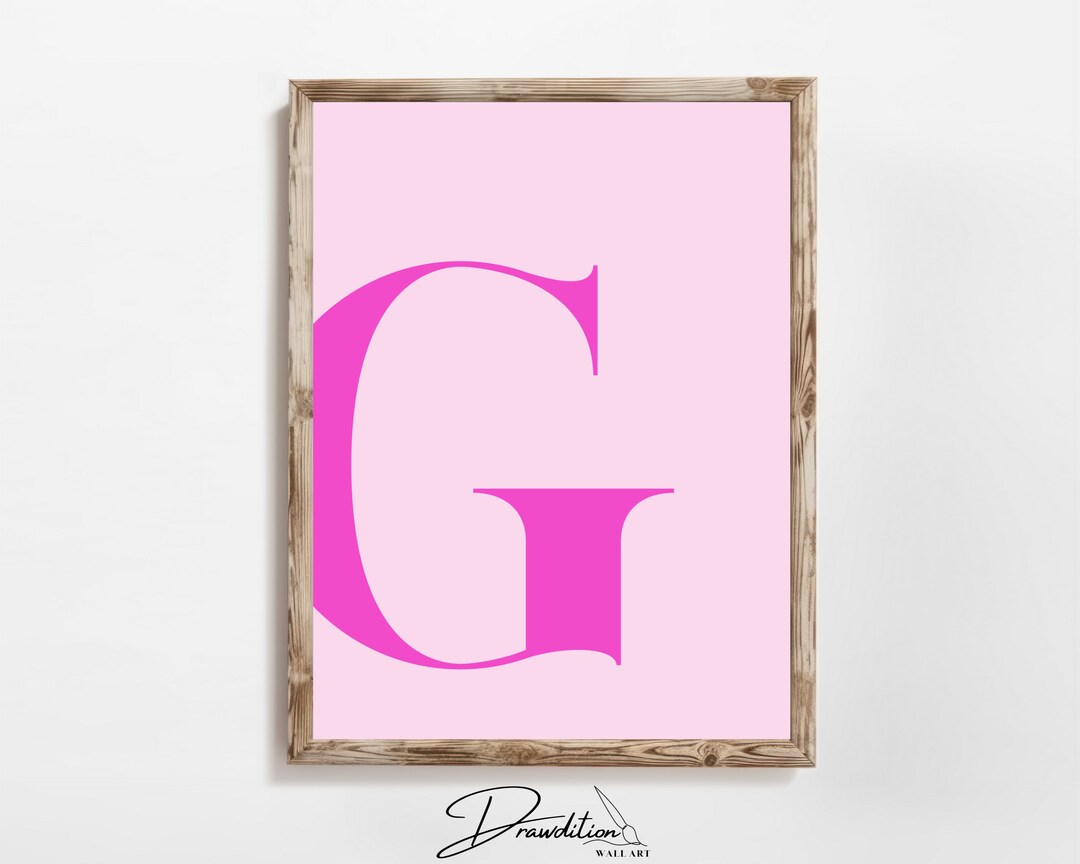 Letter G Wall Art DIGITAL DOWNLOAD Preppy Room Decor G Initial Poster ...