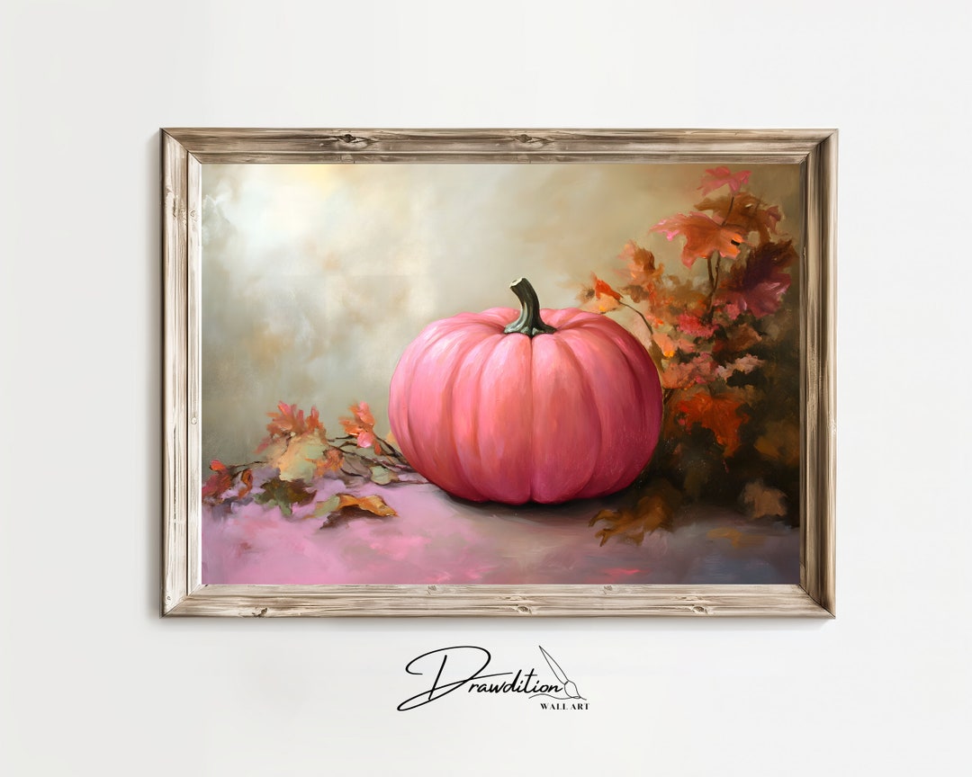 Pink Pumpkins Wall Art DIGITAL DOWNLOAD Fall Pumpkin Painting Autumn ...