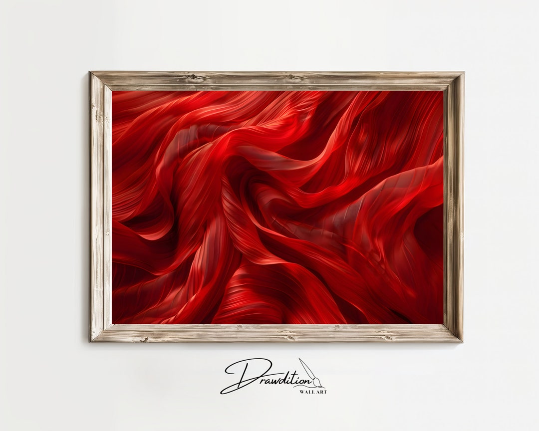 Red Abstract Wall Art DIGITAL DOWNLOAD Red Abstract Print Red Art ...