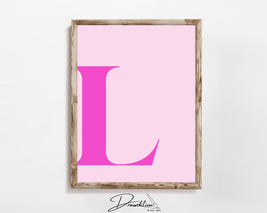 Letter L Wall Art DIGITAL DOWNLOAD Preppy Room Decor L Initial Poster ...