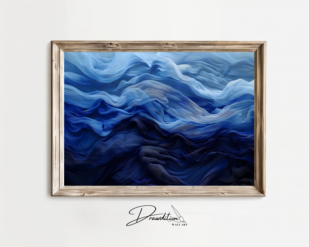 Blue Abstract Wall Art DIGITAL DOWNLOAD Indigo Abstract Print Navy Art ...
