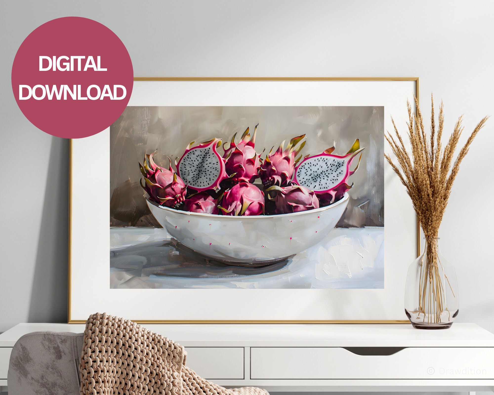 Dragon Fruit Wall Art DIGITAL DOWNLOAD Still Life Painting Still Life ...