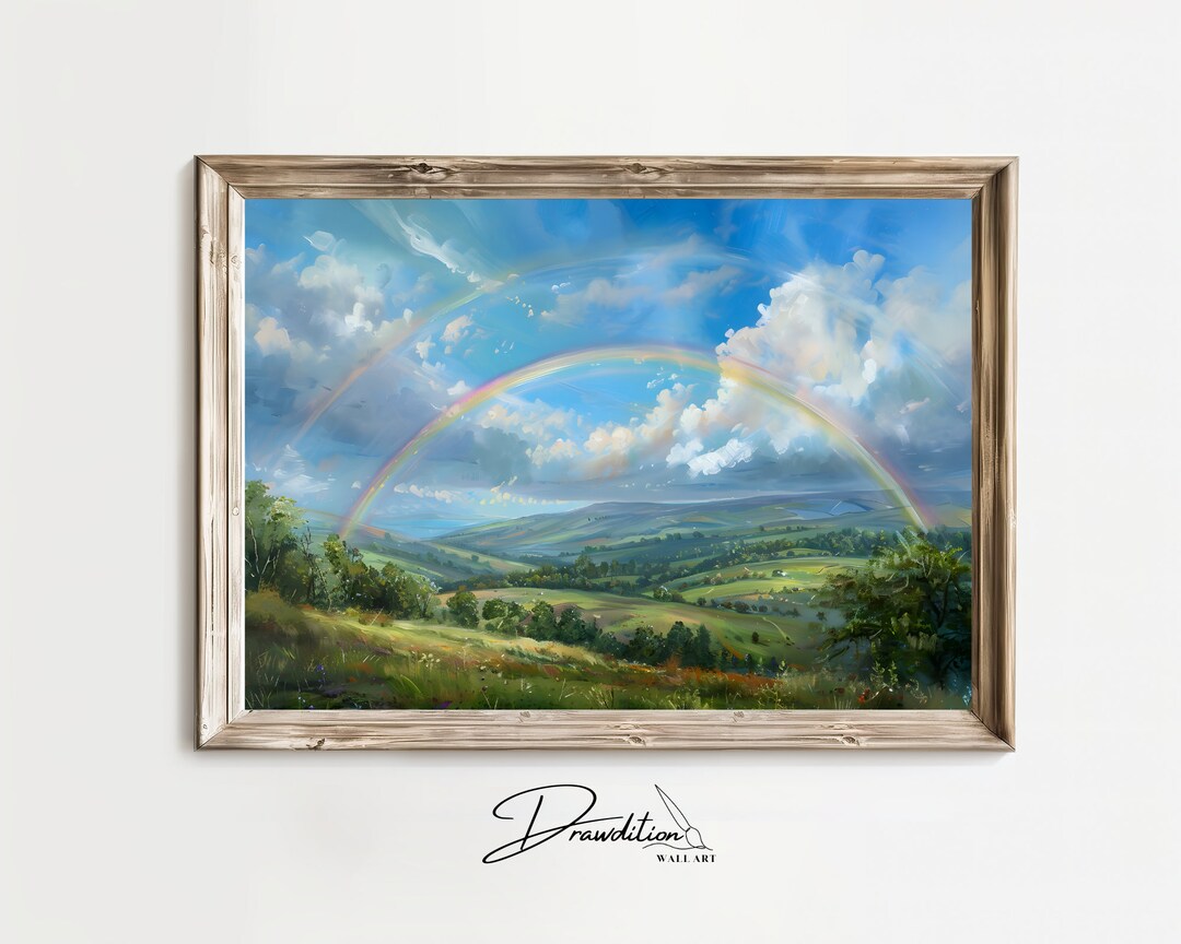 Double Rainbow Wall Art DIGITAL DOWNLOAD Double Rainbow Painting ...
