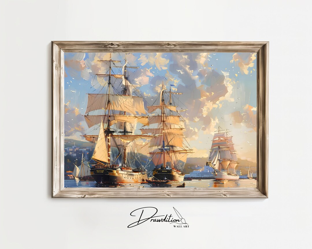 Ships Art Ship Wall Art DIGITAL DOWNLOAD Boat Art Nautical Decor Ship ...