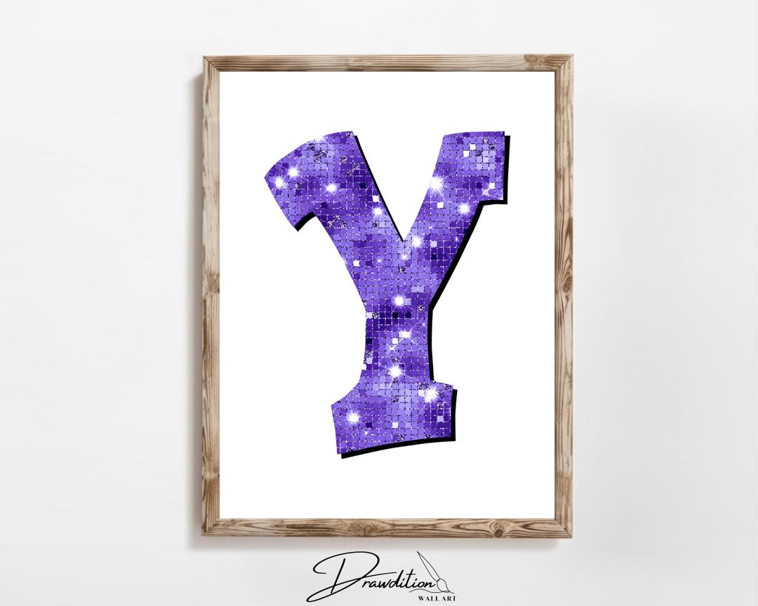 Disco Indigo Letter Y Print DIGITAL DOWNLOAD Purple Trendy Personalized ...