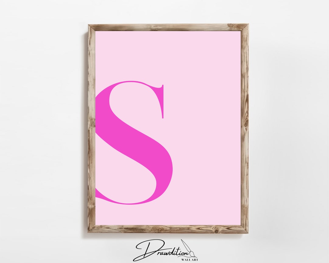 Letter S Wall Art DIGITAL DOWNLOAD Preppy Room Decor S Initial Poster ...