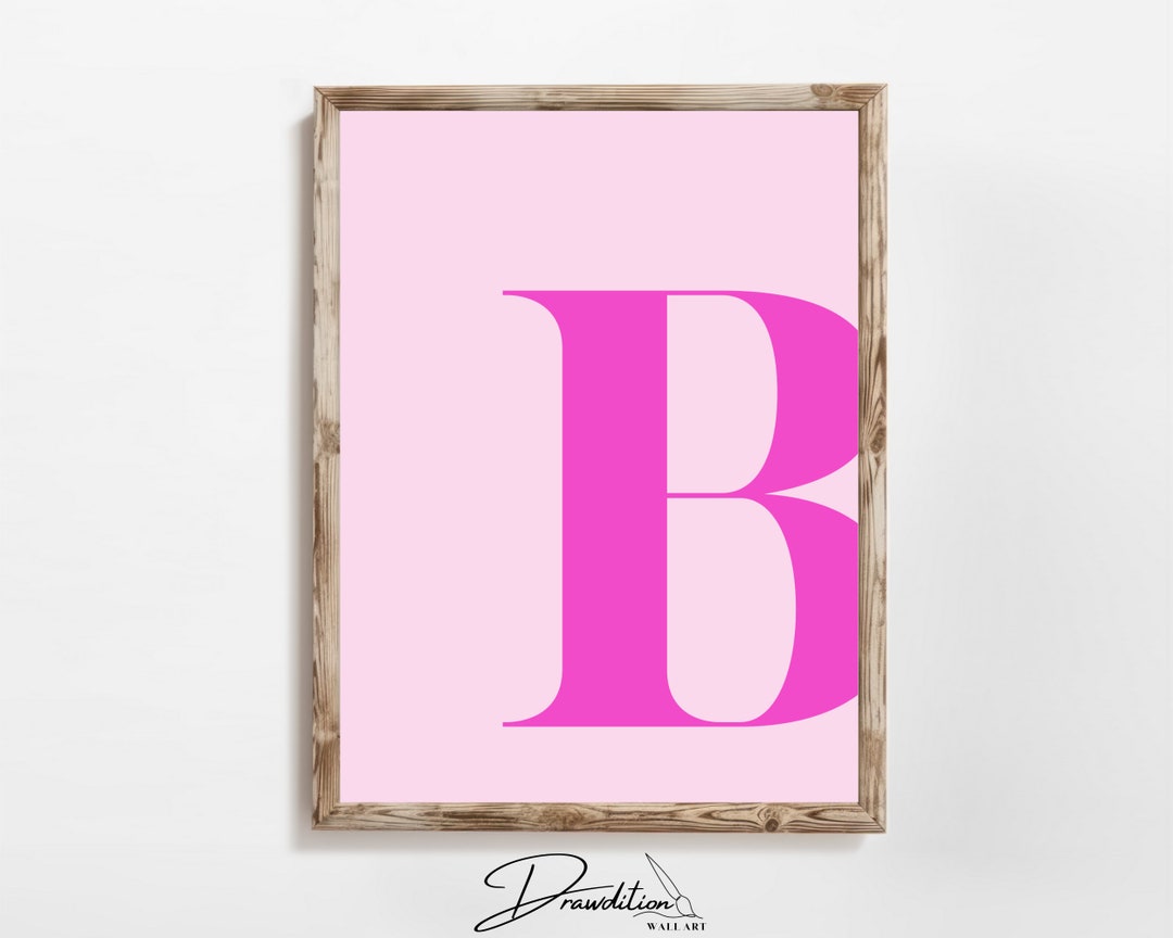 Letter B Wall Art DIGITAL DOWNLOAD Preppy Room Decor B Initial Poster ...