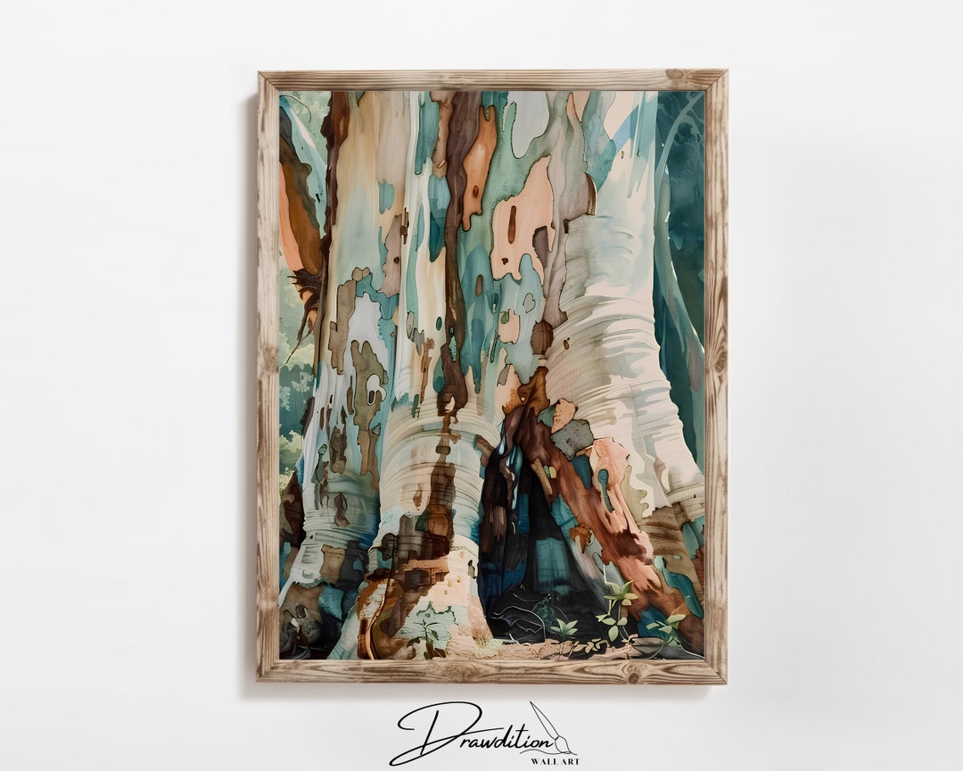 Gum Tree Art Decor DIGITAL DOWNLOAD Tree Trunk Painting Nature Artwork ...