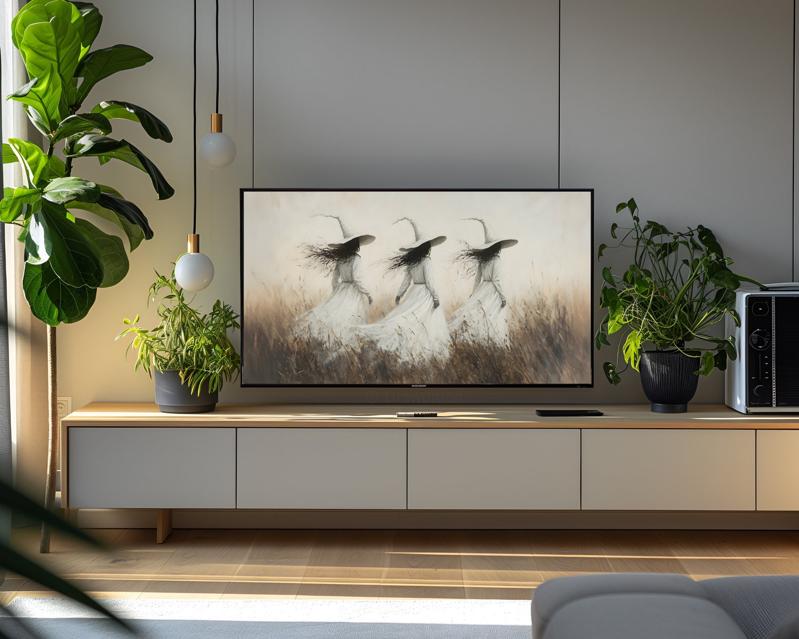 Halloween White Witches Frame TV Art Pumpkin TV Art Digital Download ...