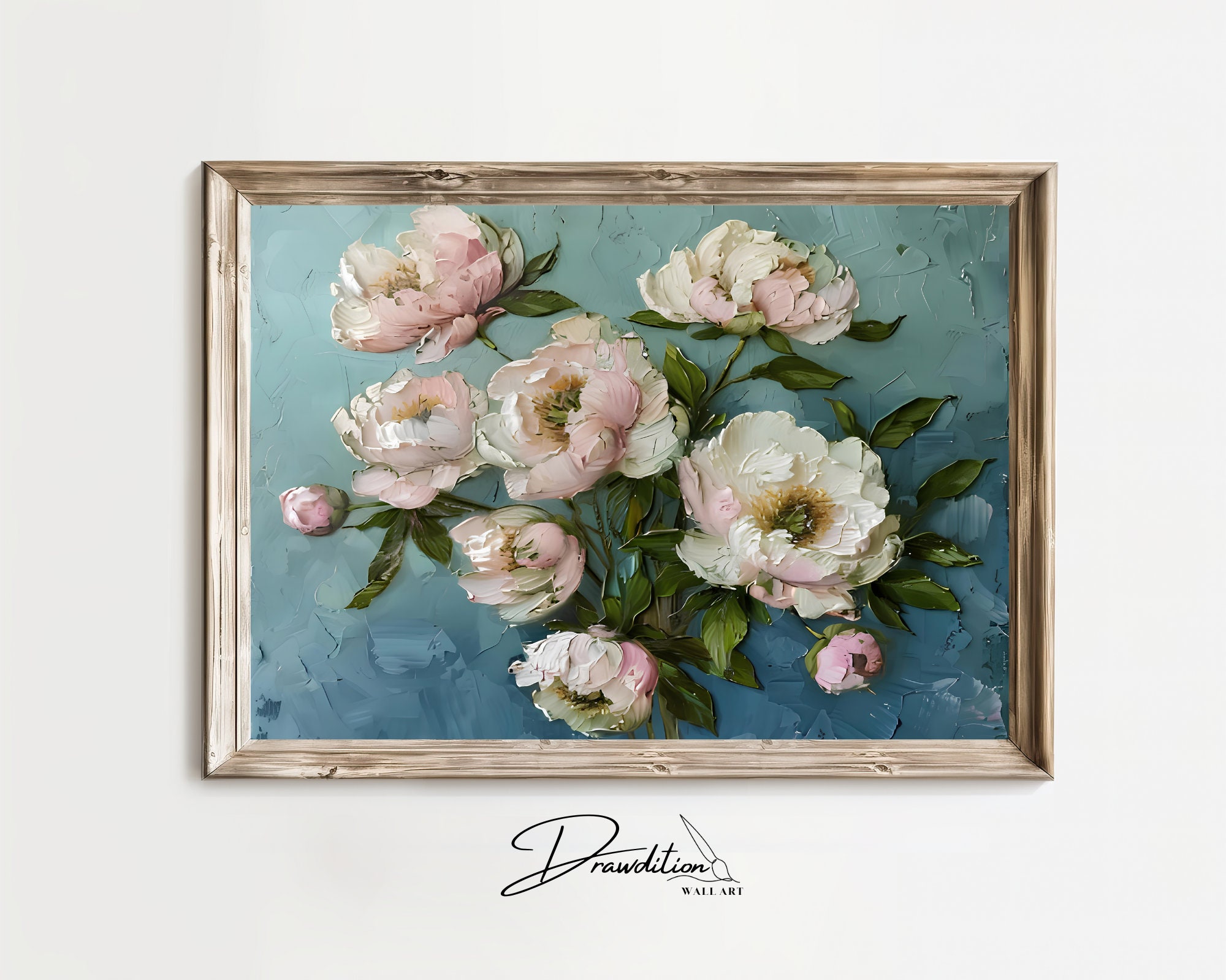 Pink and White Peonies Art DIGITAL DOWNLOAD Pink White Peonies Wall Art ...