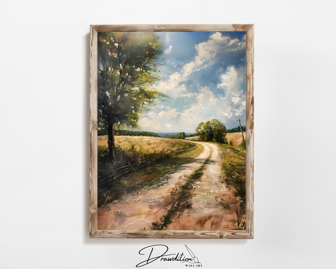 Country Road Wall Art DIGITAL DOWNLOAD Country Road Painting Country ...