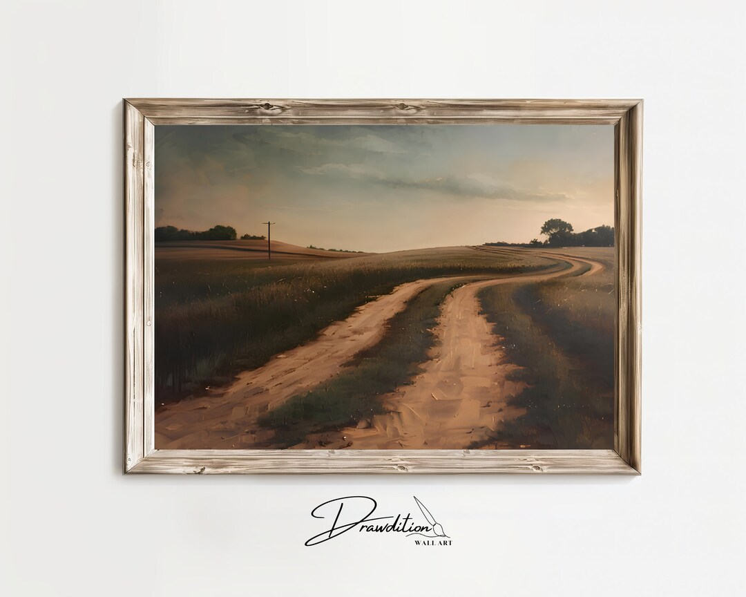 Country Road Wall Art DIGITAL DOWNLOAD Country Road Painting Country ...