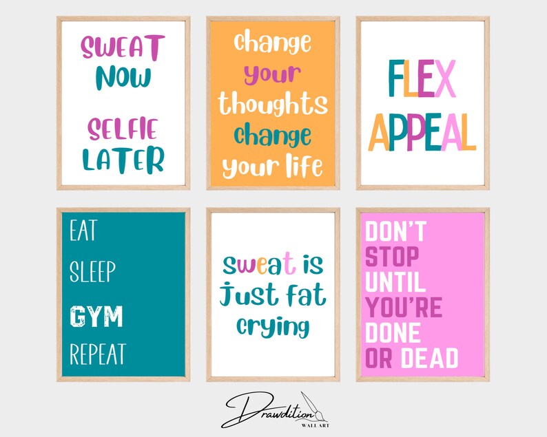 Gym Wall Art Mega Bundle DIGITAL DOWNLOAD Set of 30 Printable Home Gym ...