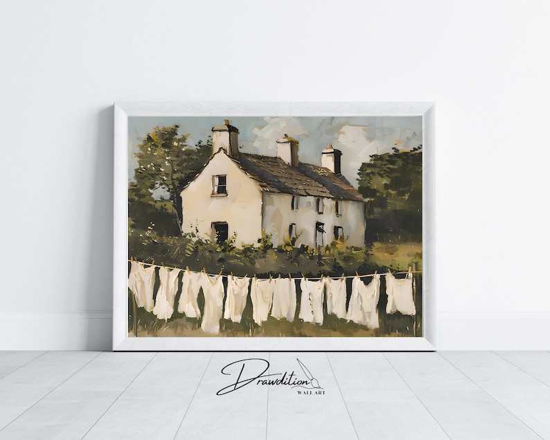 Cottage Laundry Wall Art DIGITAL DOWNLOAD Cottage Painting Laundry ...